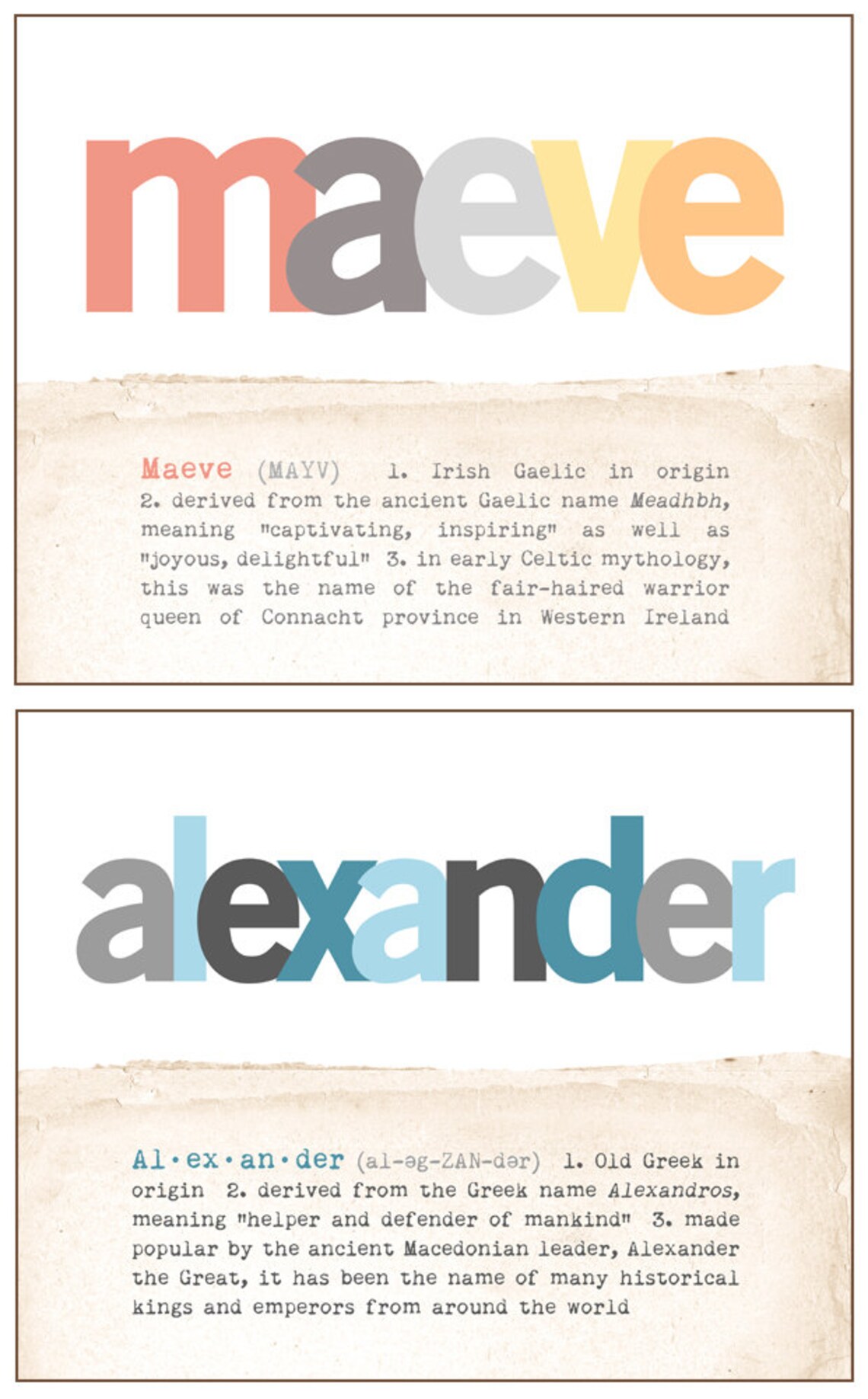Customizable Nursery Art With Name Meaning Modern Colors - Etsy
