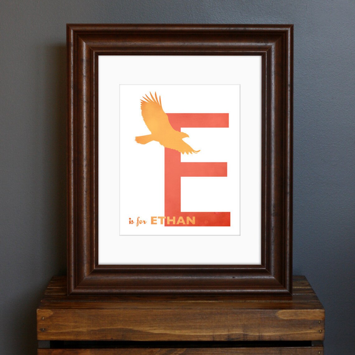 Custom Child's Name Art Print, Personalized With Initial and Animal ...