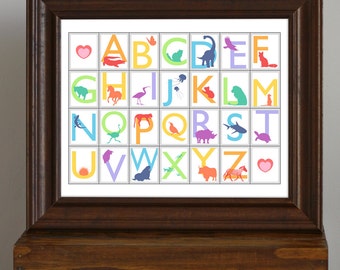 Animal Alphabet Nursery Art Print Natural / Neutral Colors | Etsy
