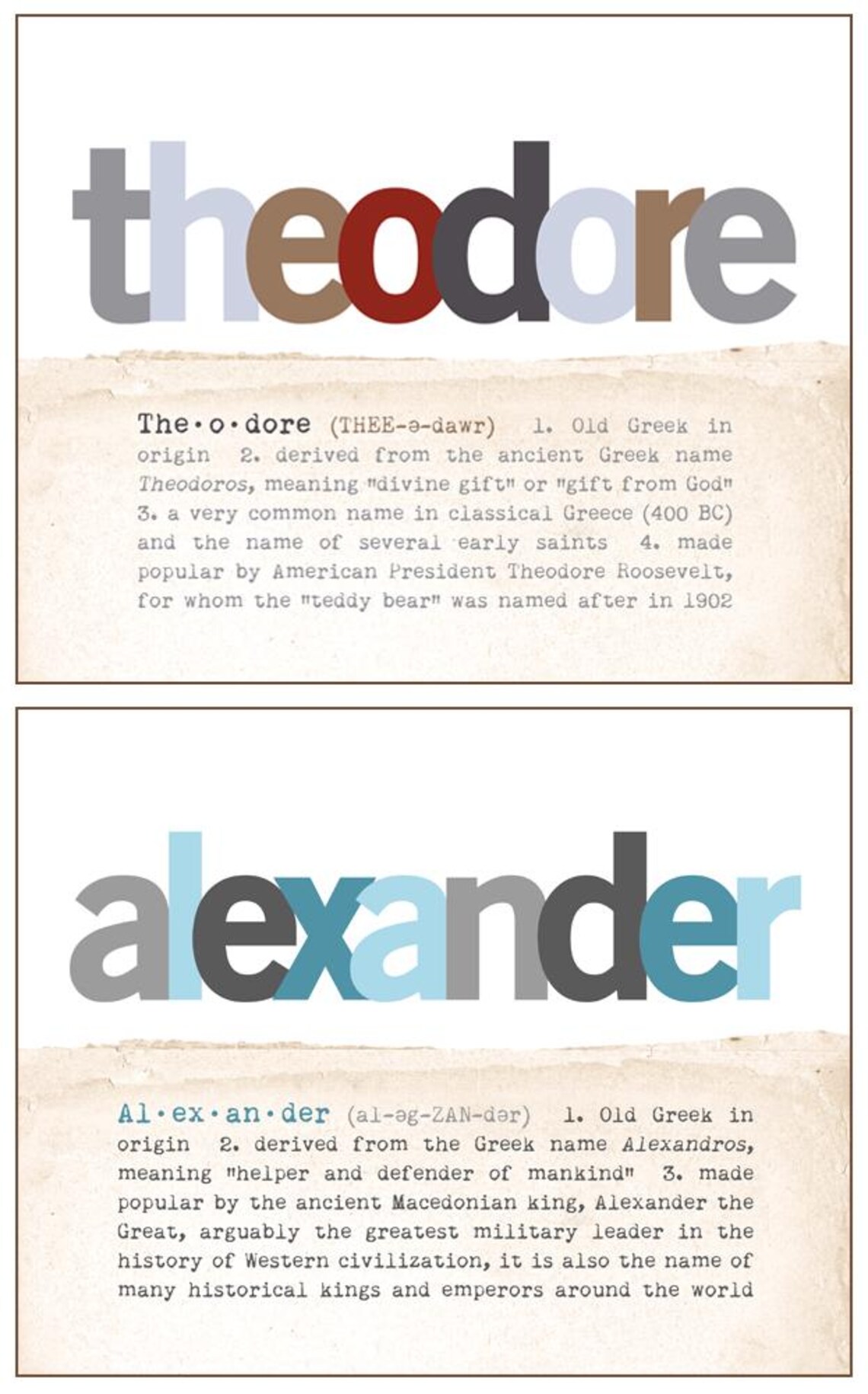 Custom Art Print With Origin of Name - Baby Shower Gift, Mom Gift ...