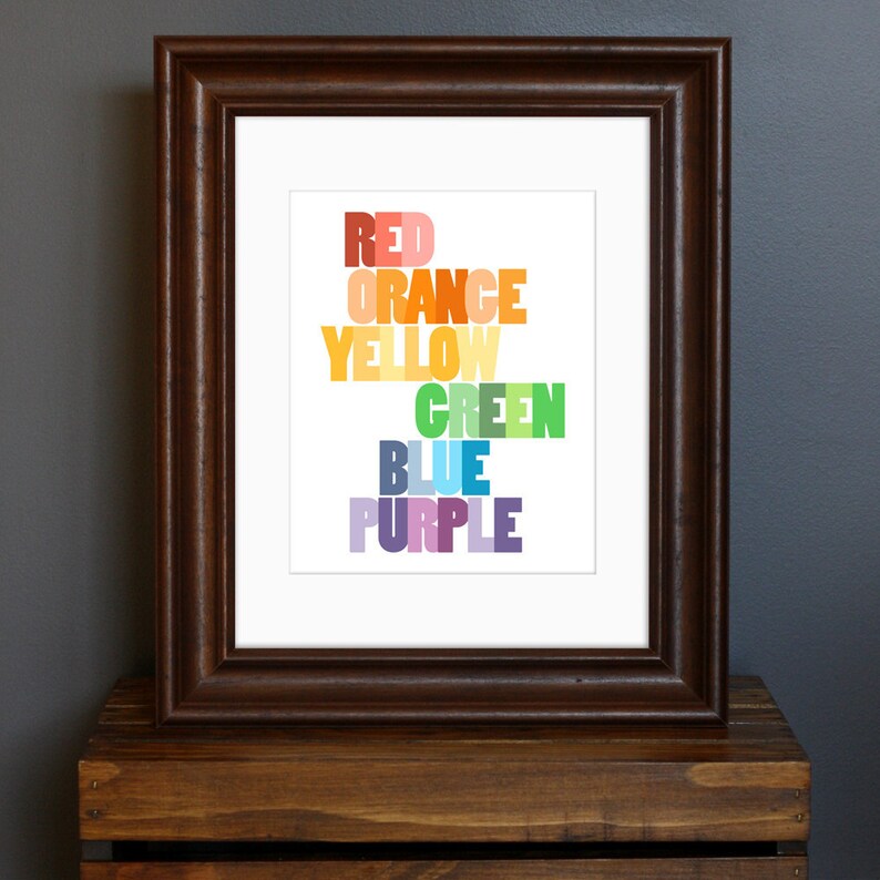 Colors Typography Art Print Educational Print for - Etsy