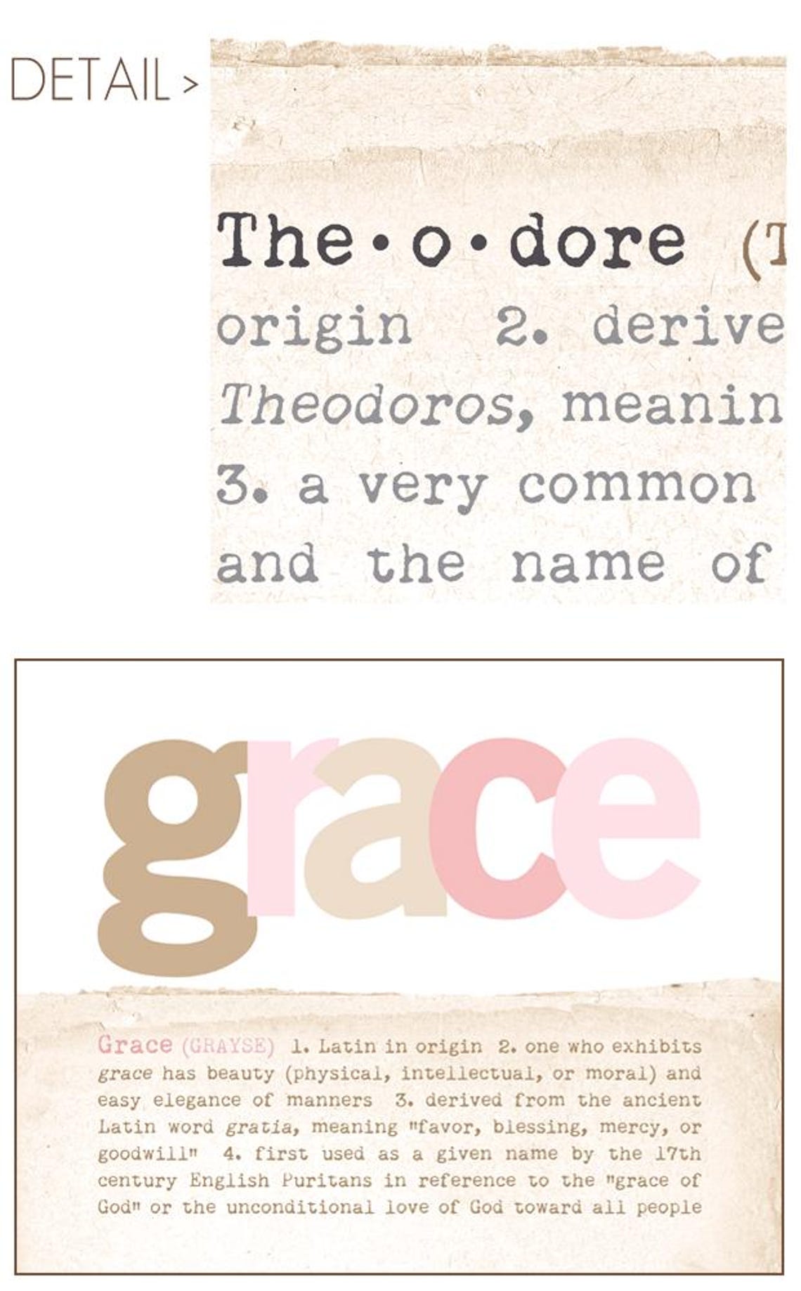 Meaning of Name Art Print With Custom Colors - Nursery Decor, Birthday ...
