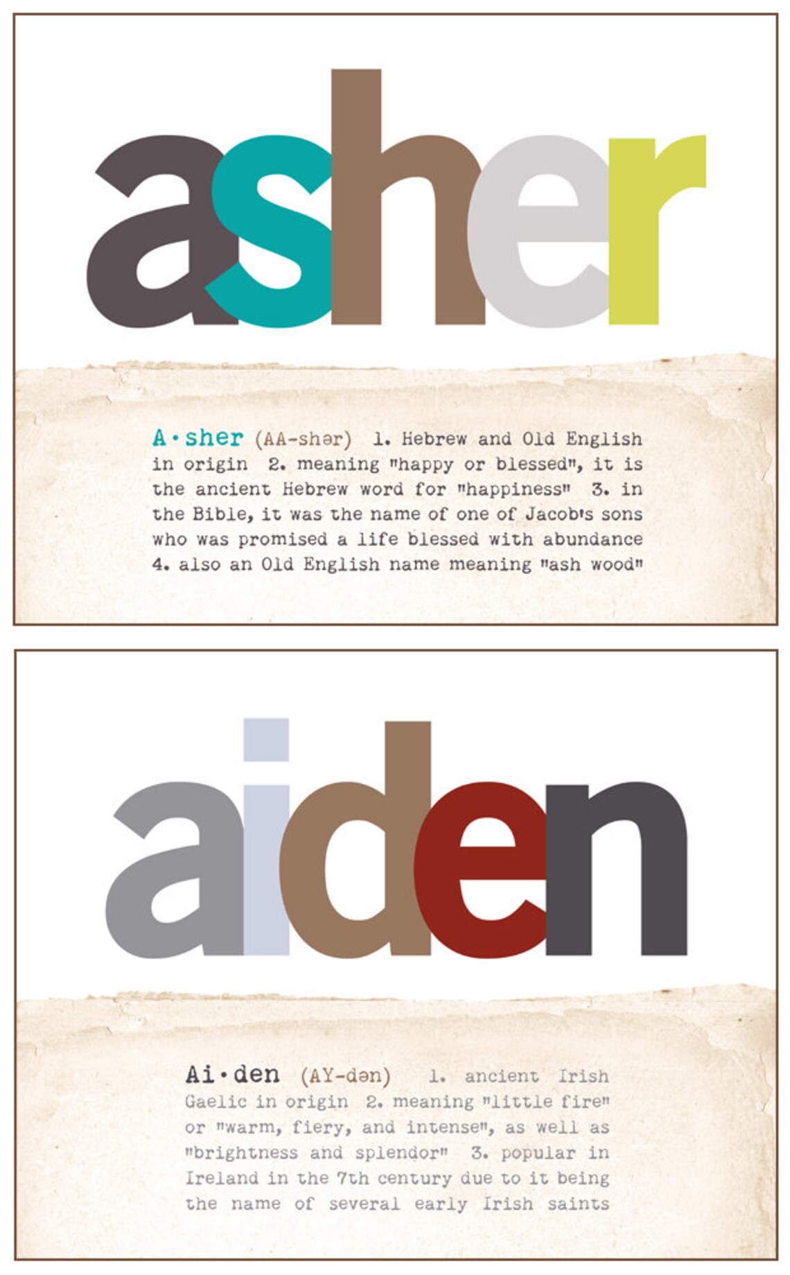 Baby Name Meaning Custom Art Print Unique Baby Shower Gift - Etsy