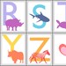Rainbow Animal Alphabet, Educational Nursery Art Print - Bright Colors ...