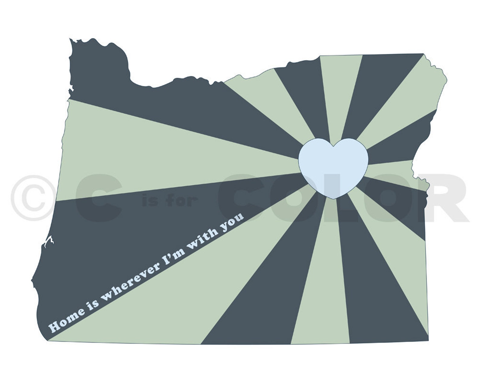 State of Love Oregon Art Print Home is Wherever I'm - Etsy
