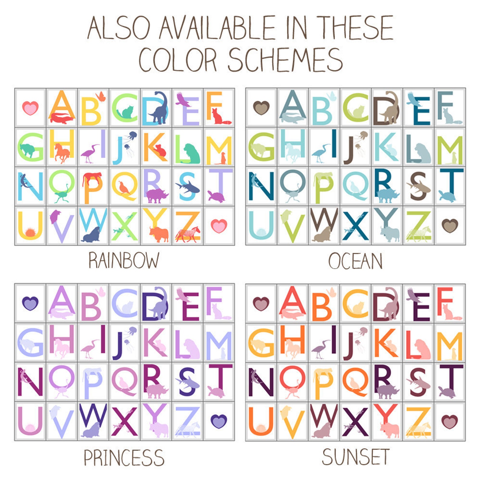 Animal Alphabet Nursery Art Print Natural / Neutral Colors | Etsy