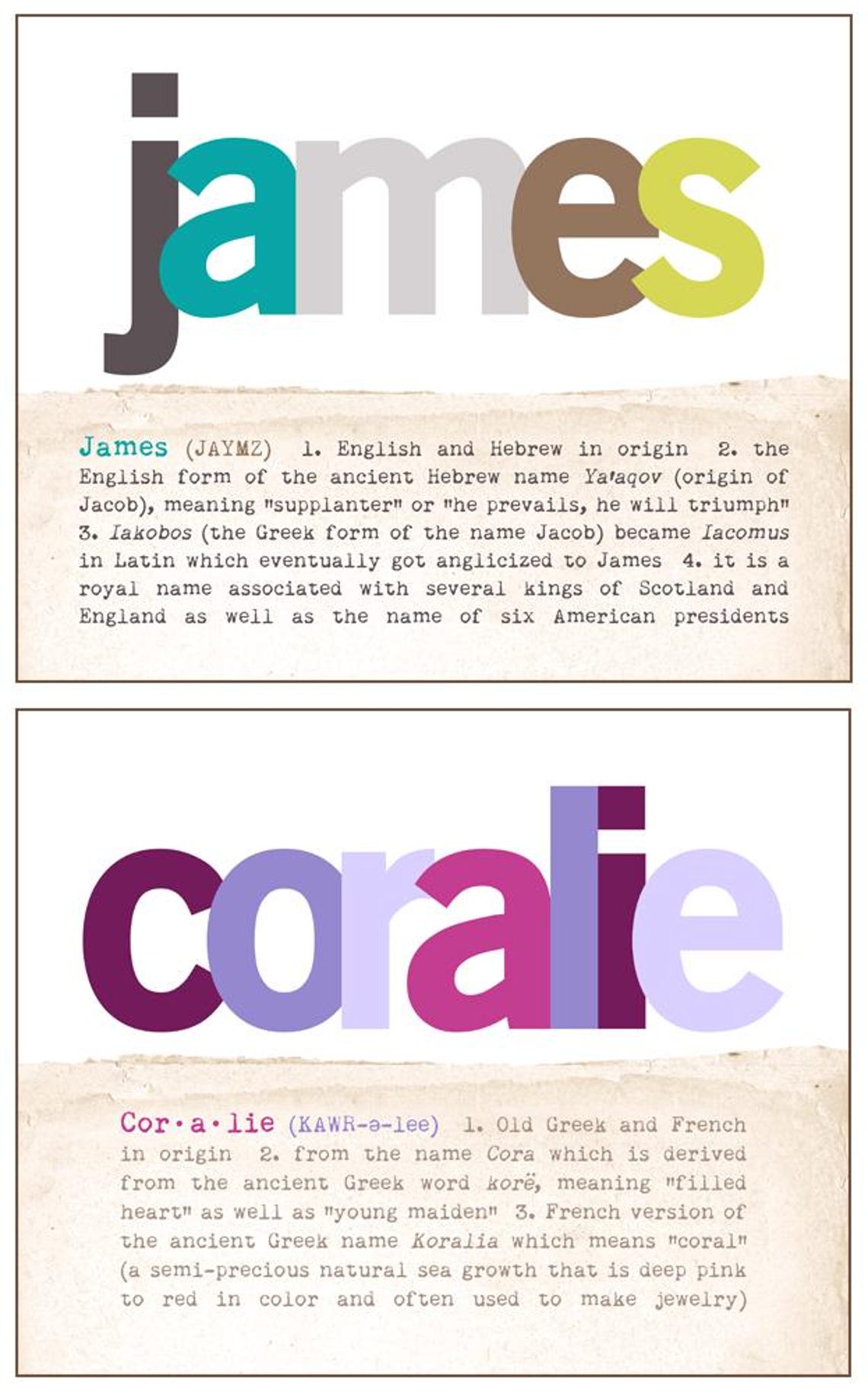 Custom Art Print With Origin of Name - Baby Shower Gift, Mom Gift ...