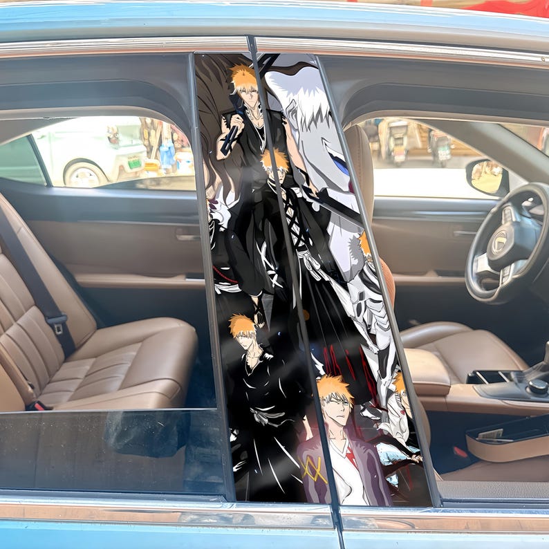 2-piece Bleach Ichigo Kurosaki All Forms Car B Pillar Sticker ...