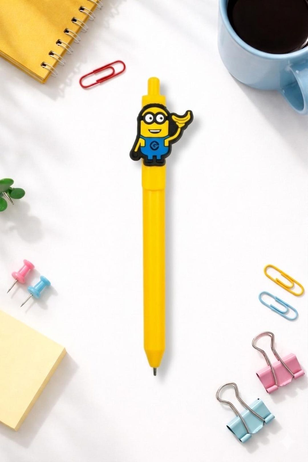 Minion Figurine Pen - Yellow Character Pen - Handmade School & Office ...