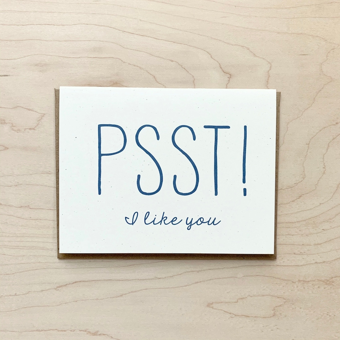 Psst I Like You Greeting Card - Etsy