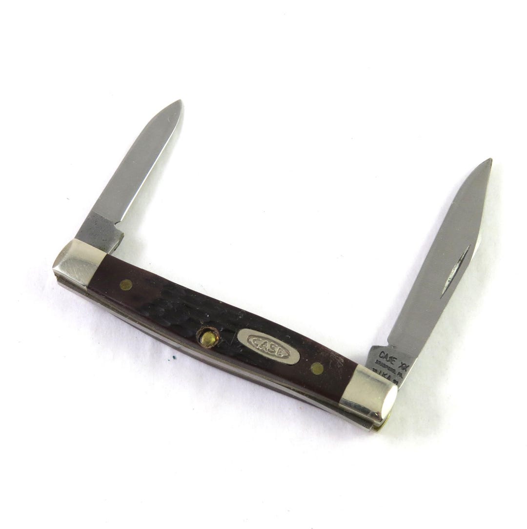 Case XX Knife 6233 SS, 2 Blade Pen Jigged Brown Delrin Plastic Scales ...