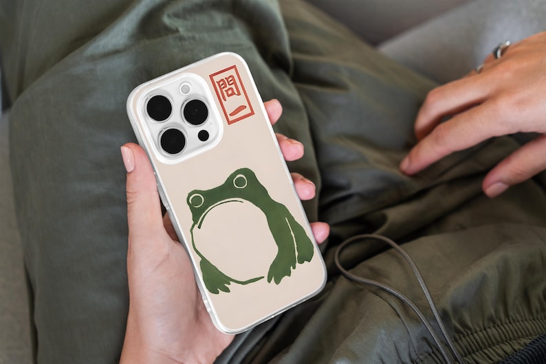 Japanese Grumpy Frog Phone Case Matsumoto Hoji Style Grumpy Frog iPhone ...