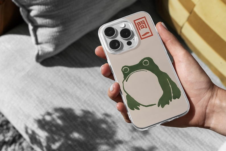Japanese Grumpy Frog Phone Case Matsumoto Hoji Style Grumpy Frog iPhone ...