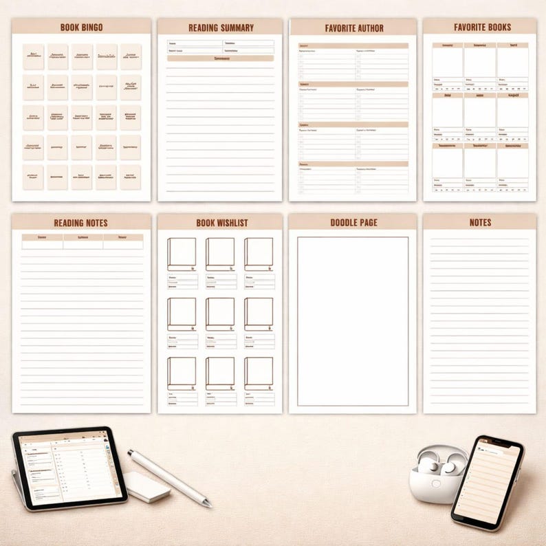 2026 Reading Journal Bundle Canva Kdp Printable - 3 Pdf - Digital ...