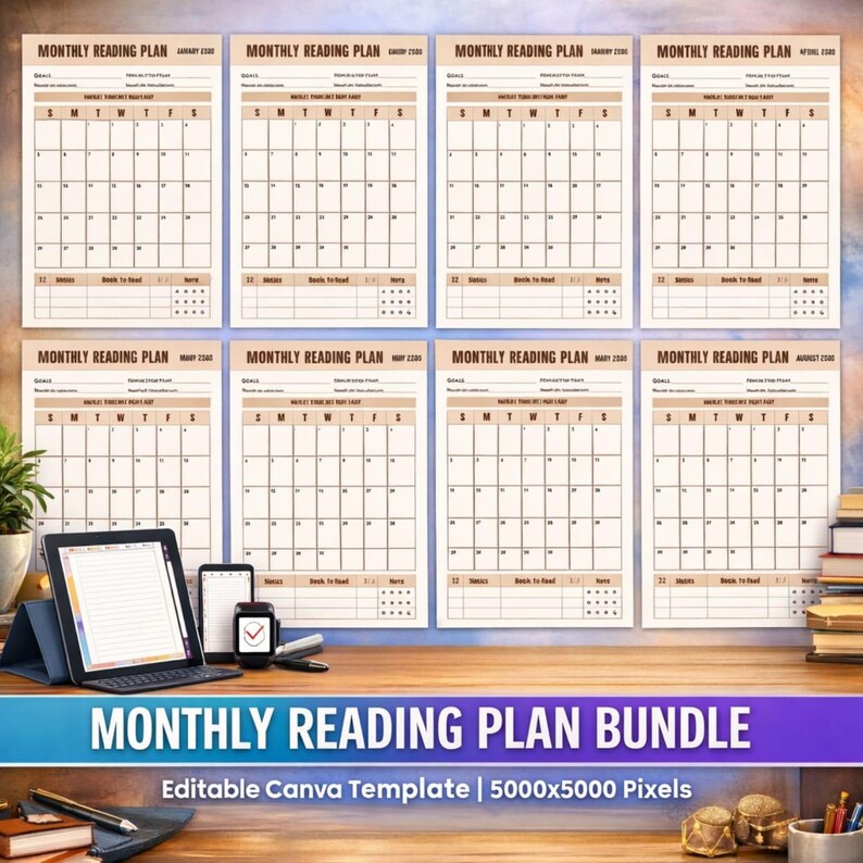 2026 Reading Journal Bundle Canva Kdp Printable - 3 Pdf - Digital ...