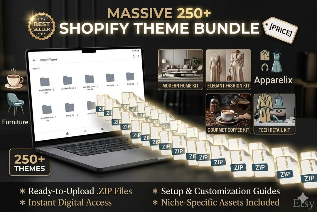 250+ Professional Shopify Themes Bundle | Professional Ecommerce ...