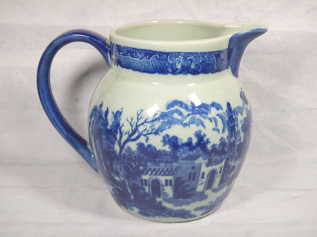 Victoria Ware Ironstone Reproduction Flow Blue Pitcher 7 - Etsy