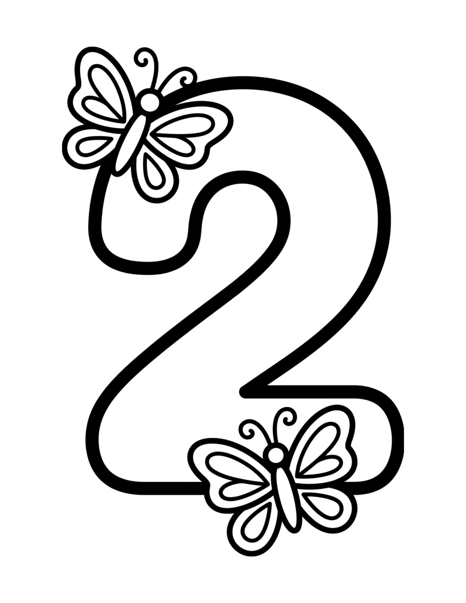 Number 2 Coloring Page – Printable Counting Activity - Etsy