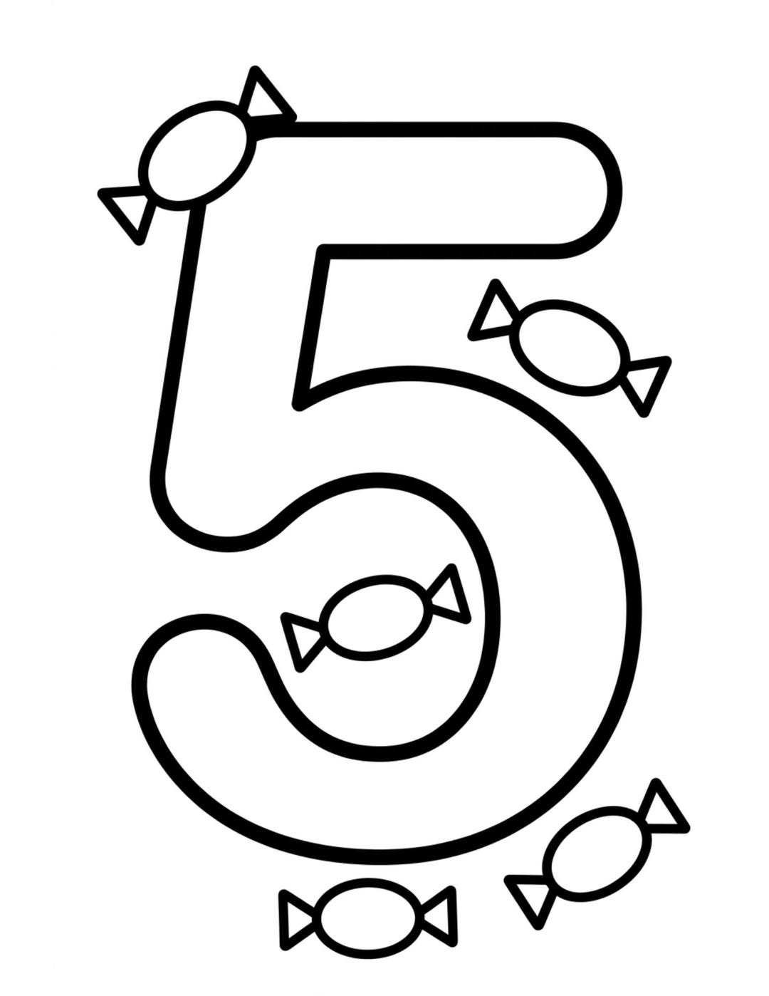 Number 5 Coloring Page – Printable Counting Activity - Etsy