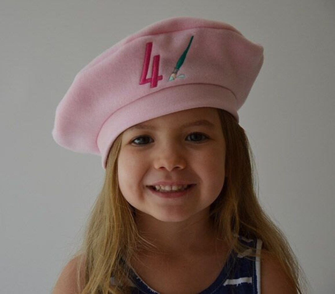 French Beret for Child, Choose Age, Birthday Party Hat, Paint Brush ...