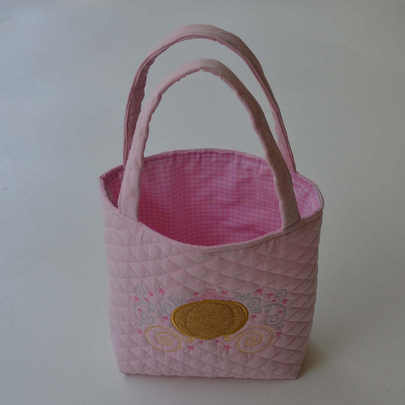 Girls Princess Coach Tote Bag Pink Lined Quilted Tote Carriage | Etsy