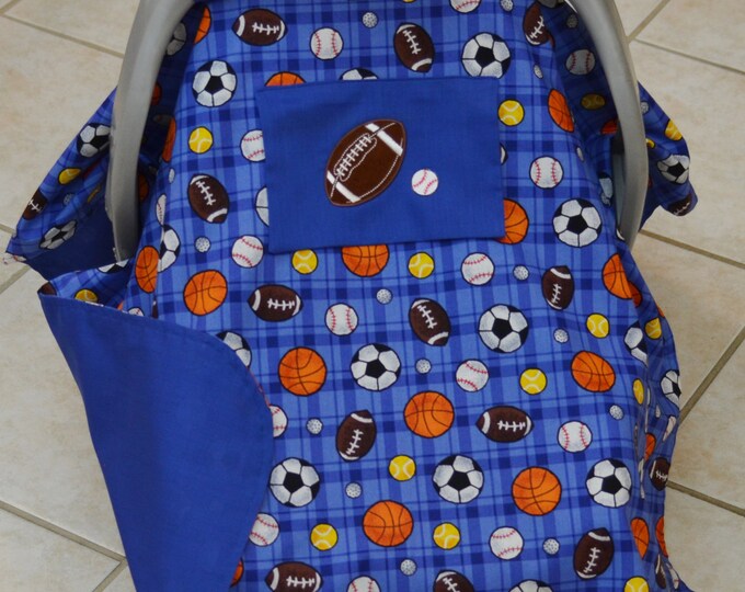 Blue Sports Baby Car Seat Cover - Etsy