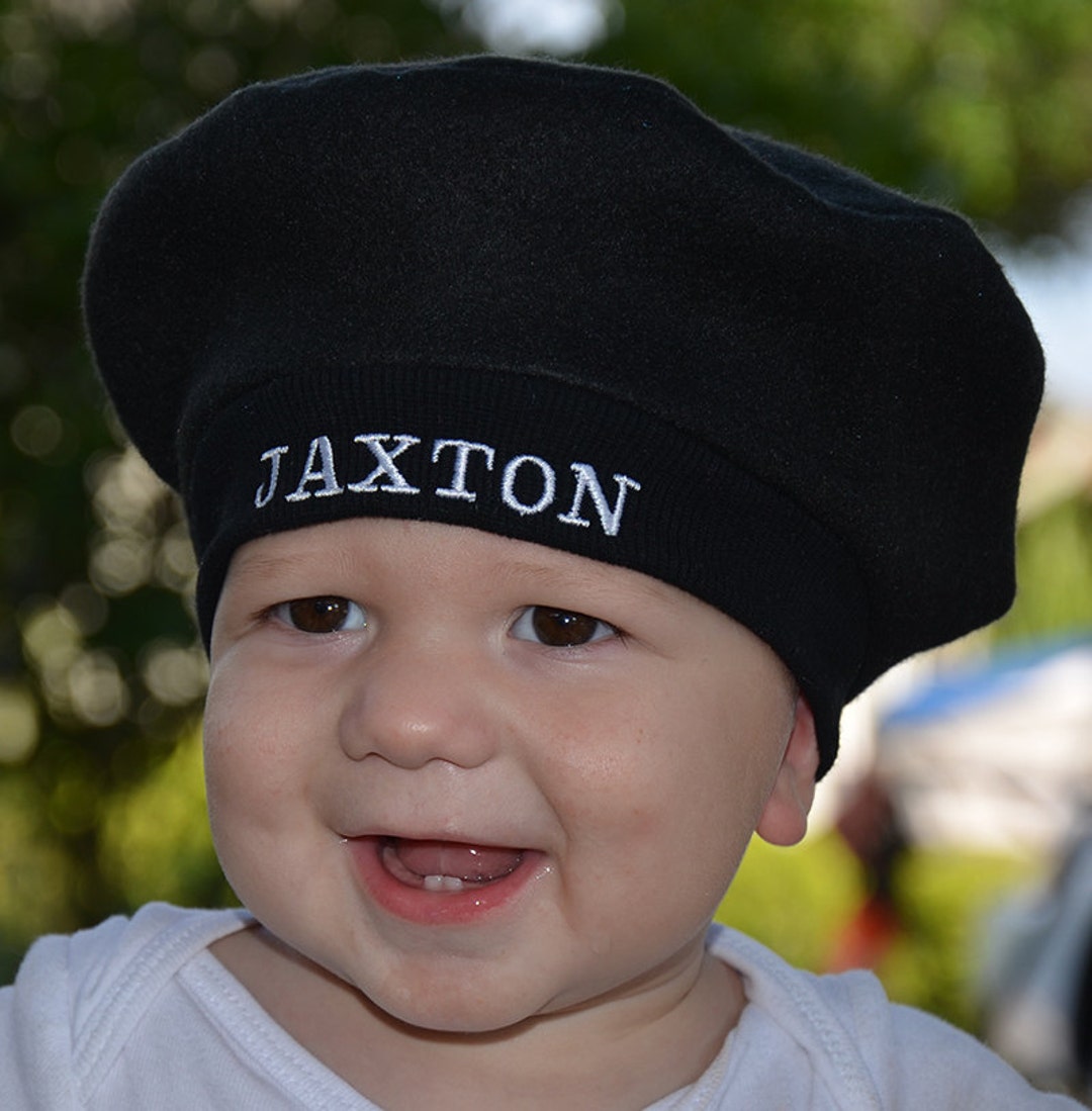 PERSONALIZED Kids Hat, Fleece French Beret, CHOOSE COLOR, Outer Wear ...