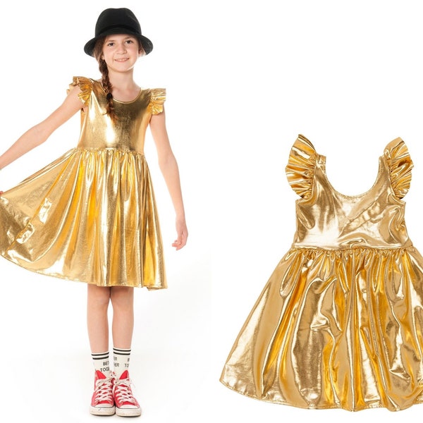 Gold Metallic Dress - Etsy