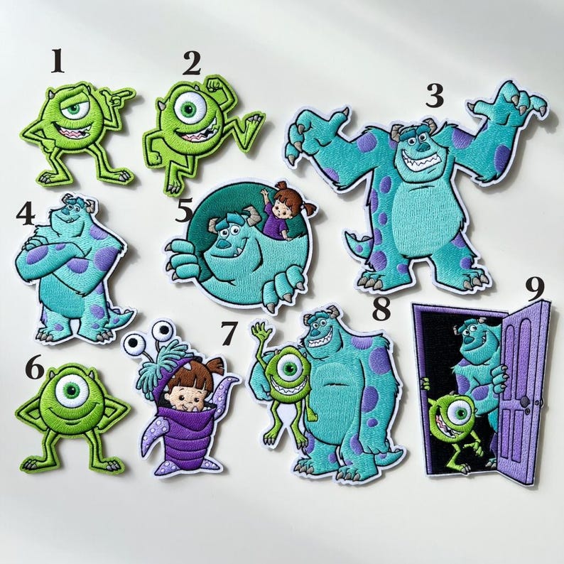 Monsters Inc Mike Sulley Boo Embroidered Patch, Pixar Monsters Iron on ...