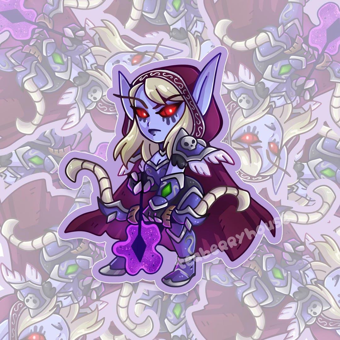 Sylvanas Chibi World of Warcraft Fanart | Waterproof Vinyl Sticker - Etsy