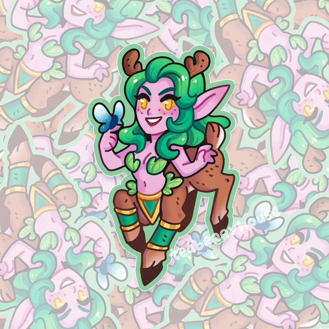 Dryad Monster Girl Druid Centaur World Of Warcraft Fanart Waterproof Vinyl Sticker Etsy