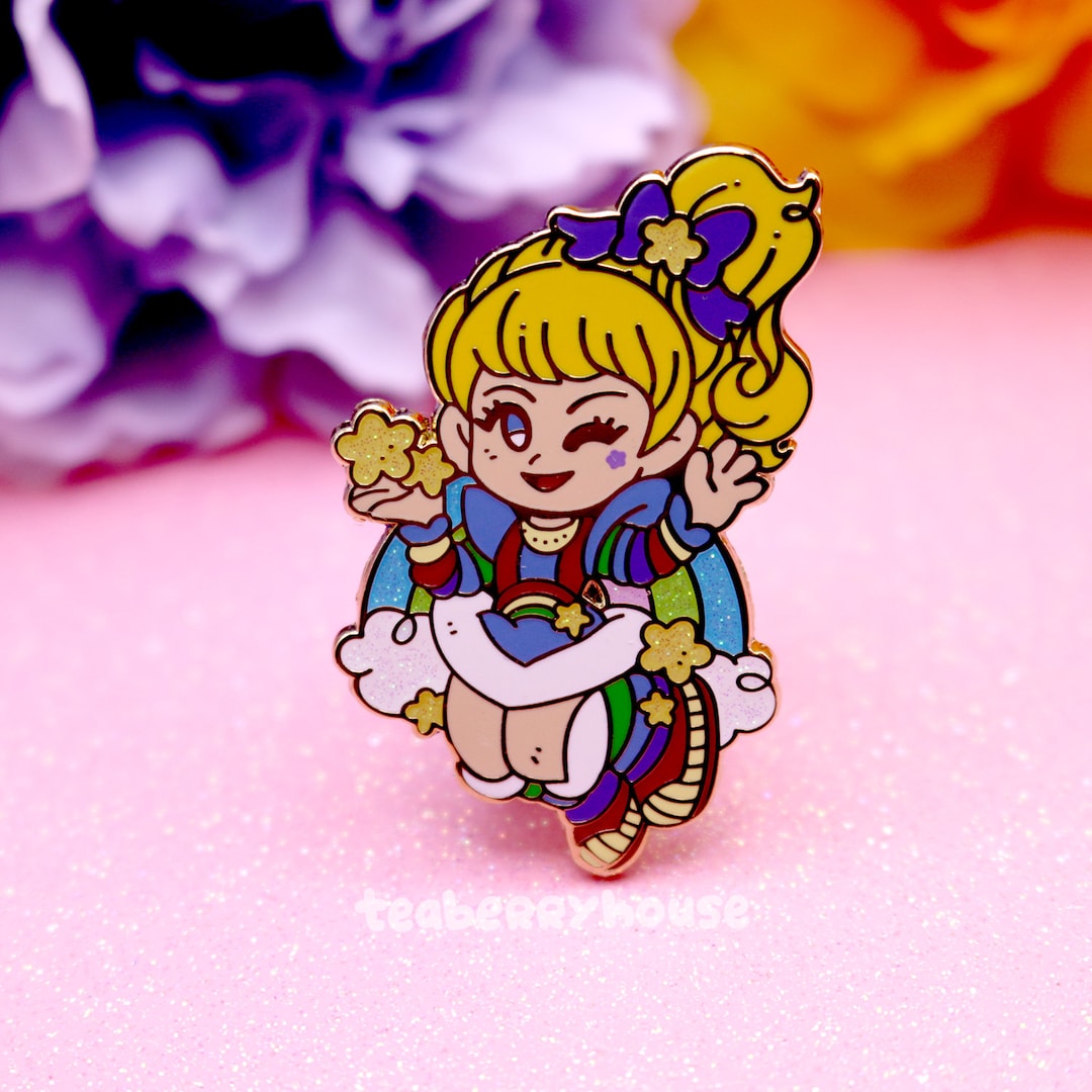 Rainbow Girl 80s Cartoon Fanart Hard Enamel Pin - Etsy
