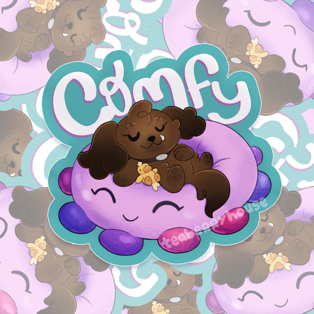 Comfy Pup| Shih-tzu | Waterproof Vinyl Sticker - Etsy