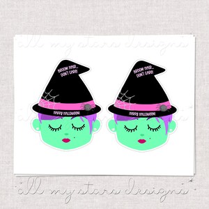 PRINTABLE Witch Broom Hair, Don't Care! Scrunchie Holder Card | Instant ...