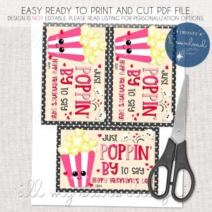 PRINTABLE Just POPPIN' BY to Say Happy Valentine's Day! Tag | Instant ...
