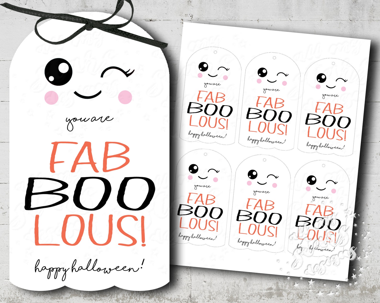 PRINTABLE You Are Fab-boo-lous Happy Halloween Cute Ghost | Etsy
