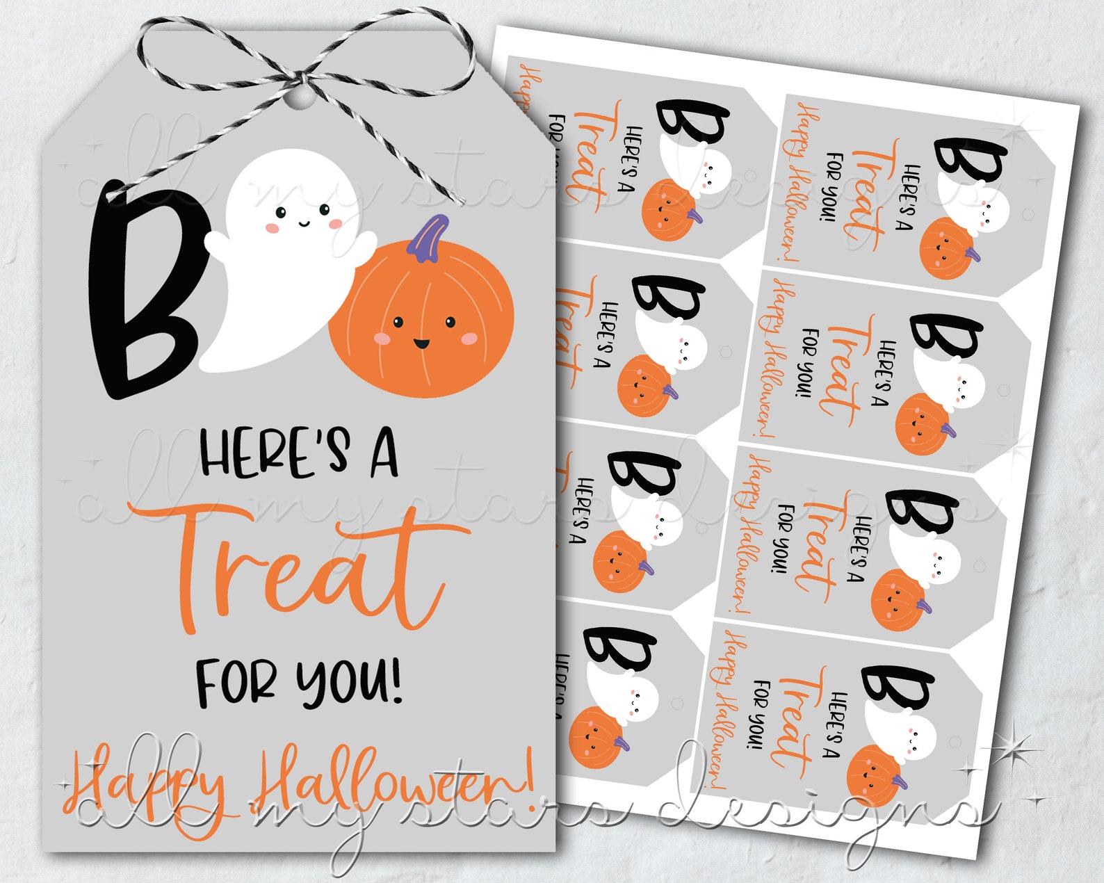 PRINTABLE BOO Here's a Treat for You Happy Halloween | Etsy