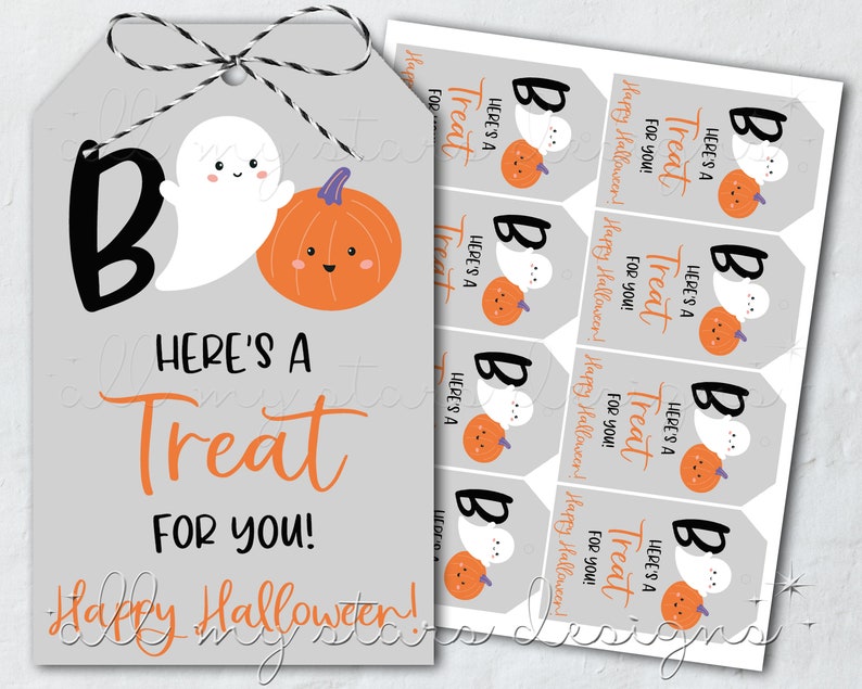 PRINTABLE BOO Here's a Treat for You Happy Halloween | Etsy