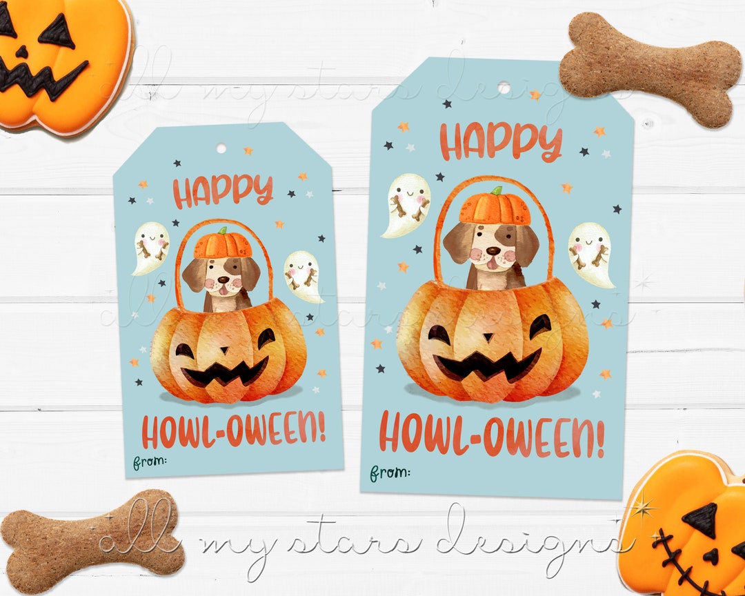PRINTABLE Happy Howl-oween! Puppy Gift Tag | Instant Download ...