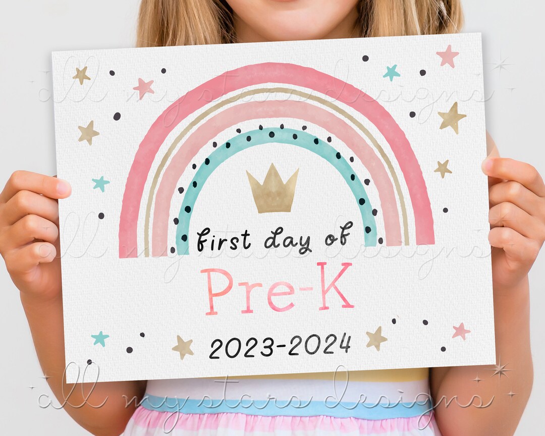 PRINTABLE First Day of Pre-k 2023-2024 Sign Instant Download - Etsy