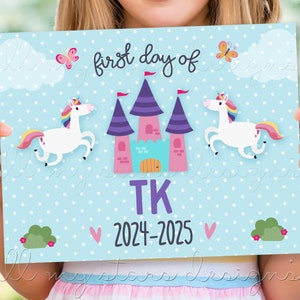 PRINTABLE First Day of TK 2024-2025 Sign Instant Download Back to ...