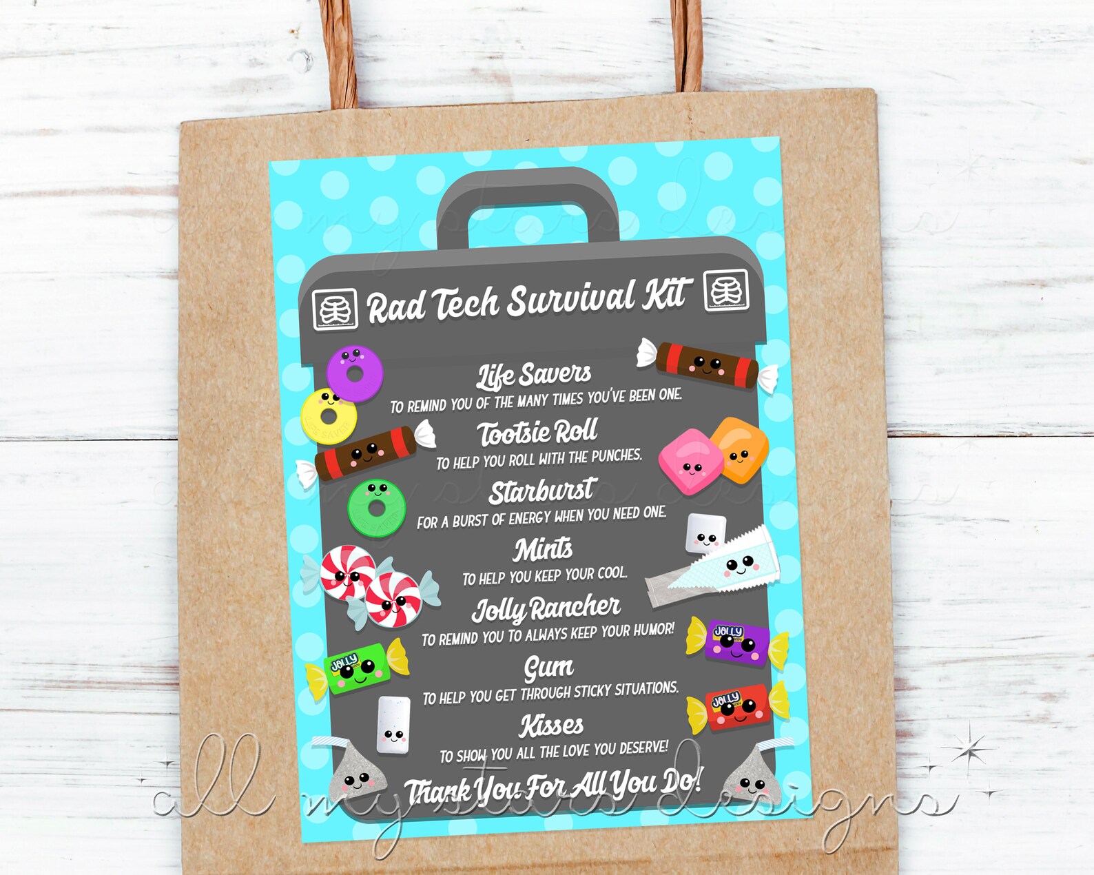 PRINTABLE Rad Tech Survival Kit Tags | Instant Download | Candy Goody ...