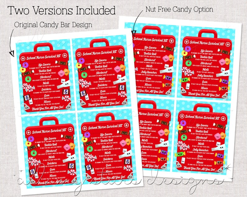 PRINTABLE School Nurse Survival Kit Tags | Instant Download | Nurse ...