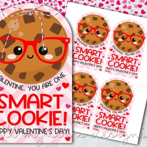 PRINTABLE Valentine, You Are One SMART COOKIE Happy Valentine's Day ...