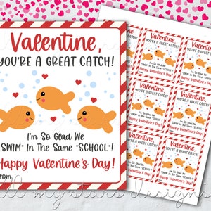 PRINTABLE Valentine, You're a Great Catch! I'm so Glad We SWIM in the ...