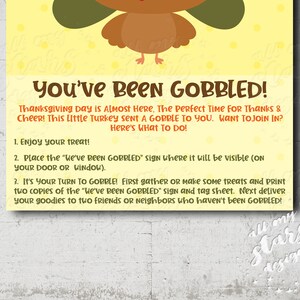PRINTABLE You've Been Gobbled! Cute Thanksgiving Turkey Gift Tag Set ...