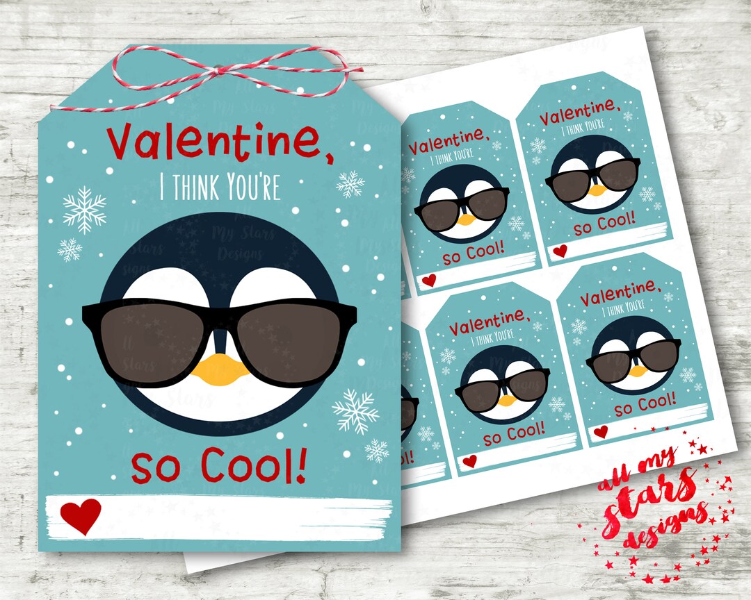 PRINTABLE Valentine I Think You're so Cool Sunglasses - Etsy