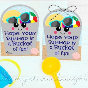 PRINTABLE Hope Your Summer IS a BUCKET of Fun! Tag | Instant Download ...
