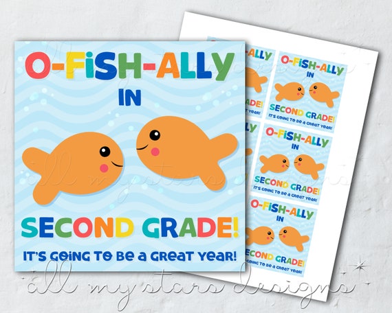 PRINTABLE O-fish-ally in SECOND Grade It's Going to Be A - Etsy