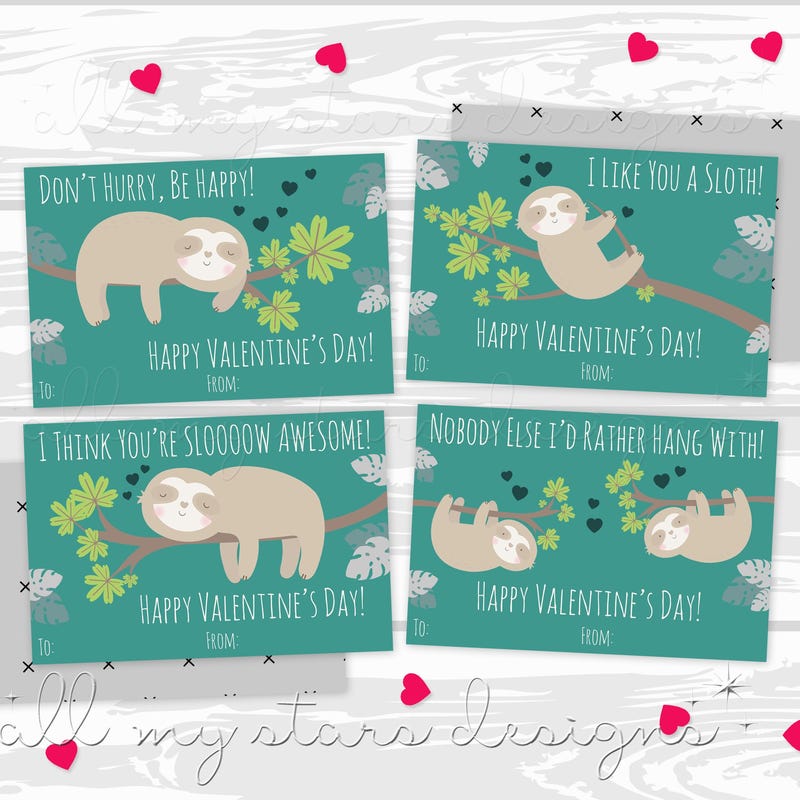 Sloth Valentine - Etsy
